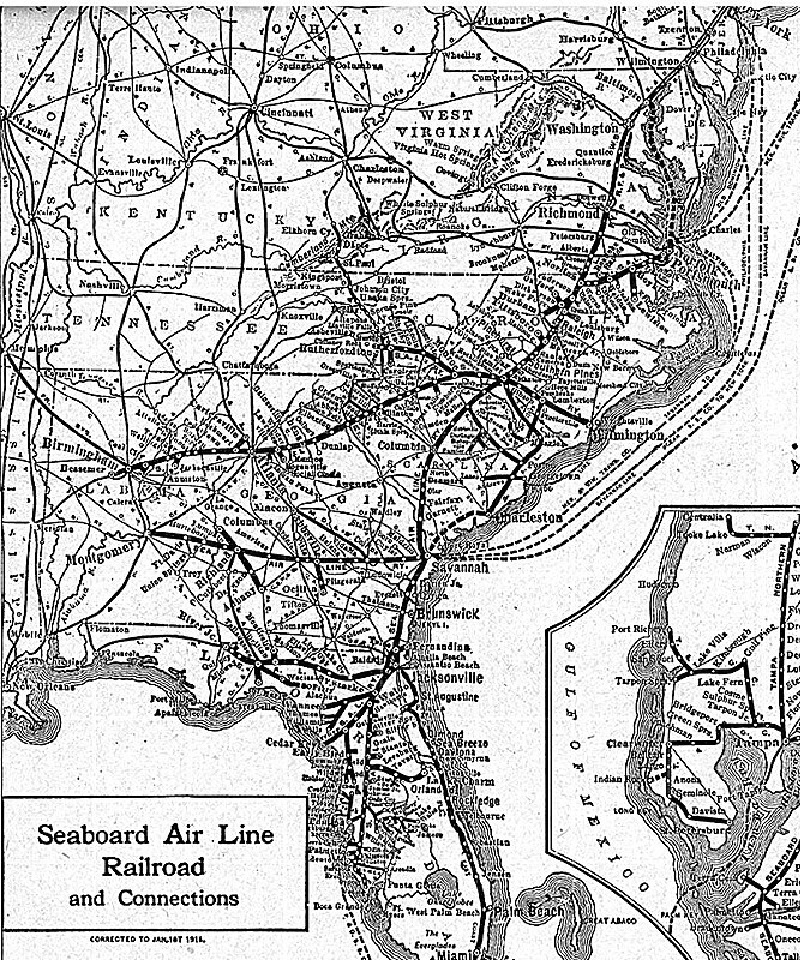 Seaboard Air Line RR System Map